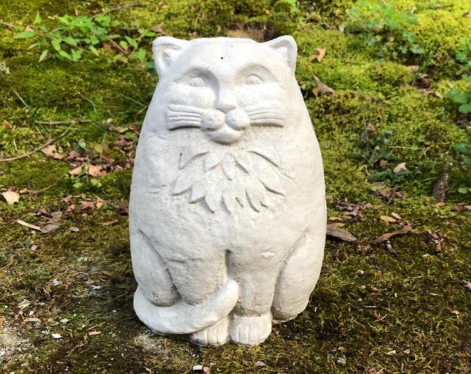 Cement Cat Statue, Concrete Cat Figure, Large Cat, Garden Statues ...