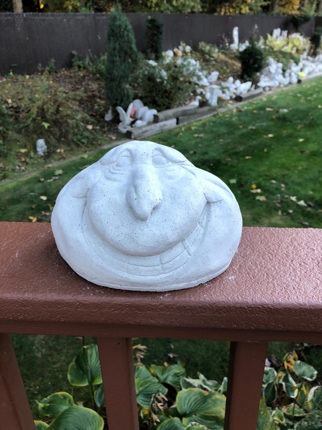 Cement Garden Rock Face, Concrete Garden Face, Smiling Face, Rocks With ...