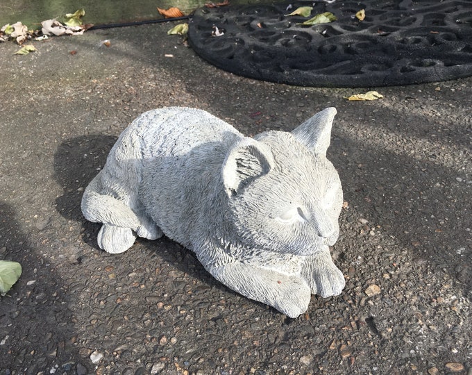 Cement Cat Statue, Concrete Cat Figure, Garden Statues, Memorial, Hand ...