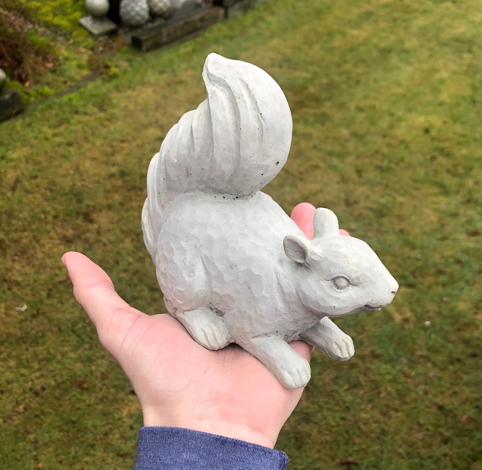Squirrel Statue Concrete Squirrel Home Decor Garden Decor | Etsy