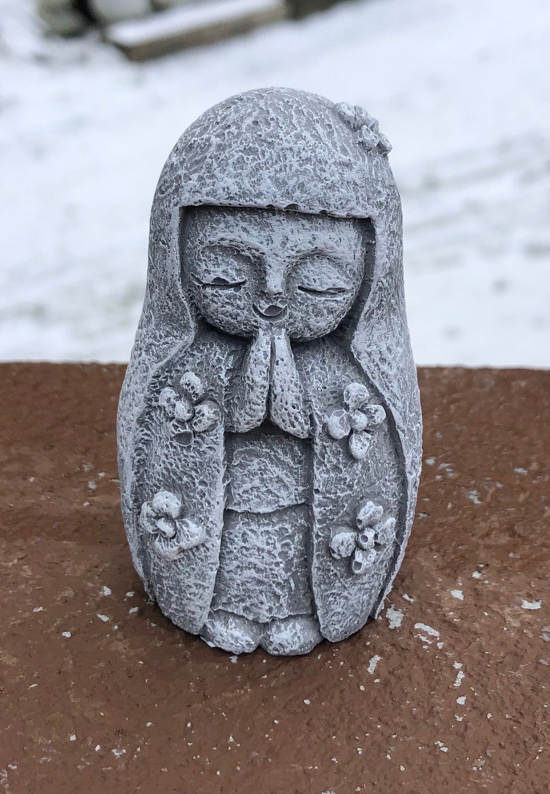 Concrete Jizo Girl Statue, Jizo Japanese Monk Buddha, Small Buddha ...