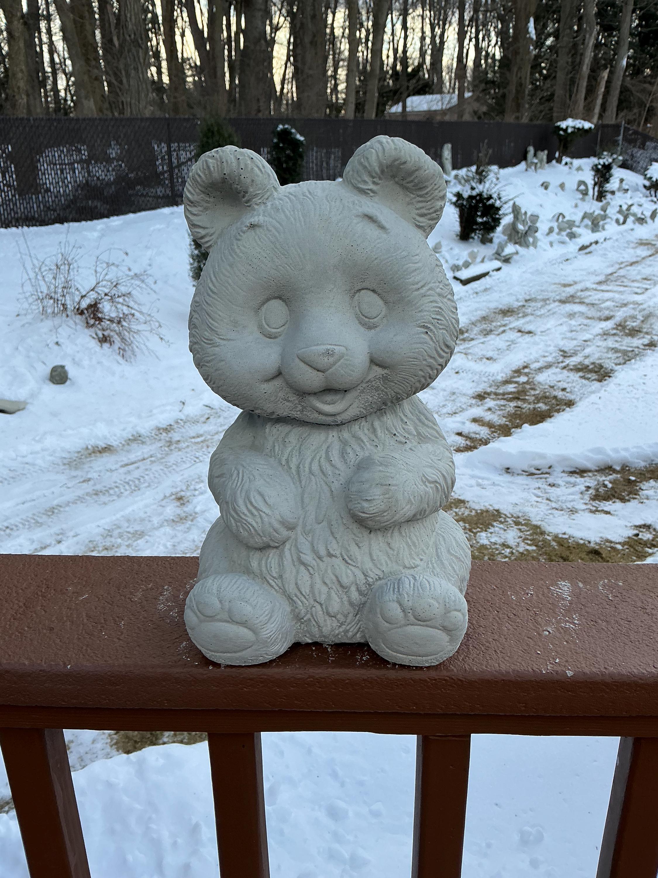 Concrete Bear Statue, Teddy Bear Statue, Garden Decor, Cement Bear ...