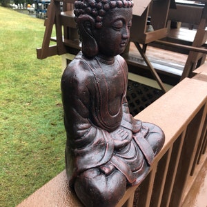 Cement Buddha Large 15'' Tall, Concrete Statue, Buddha Statue, Zen ...