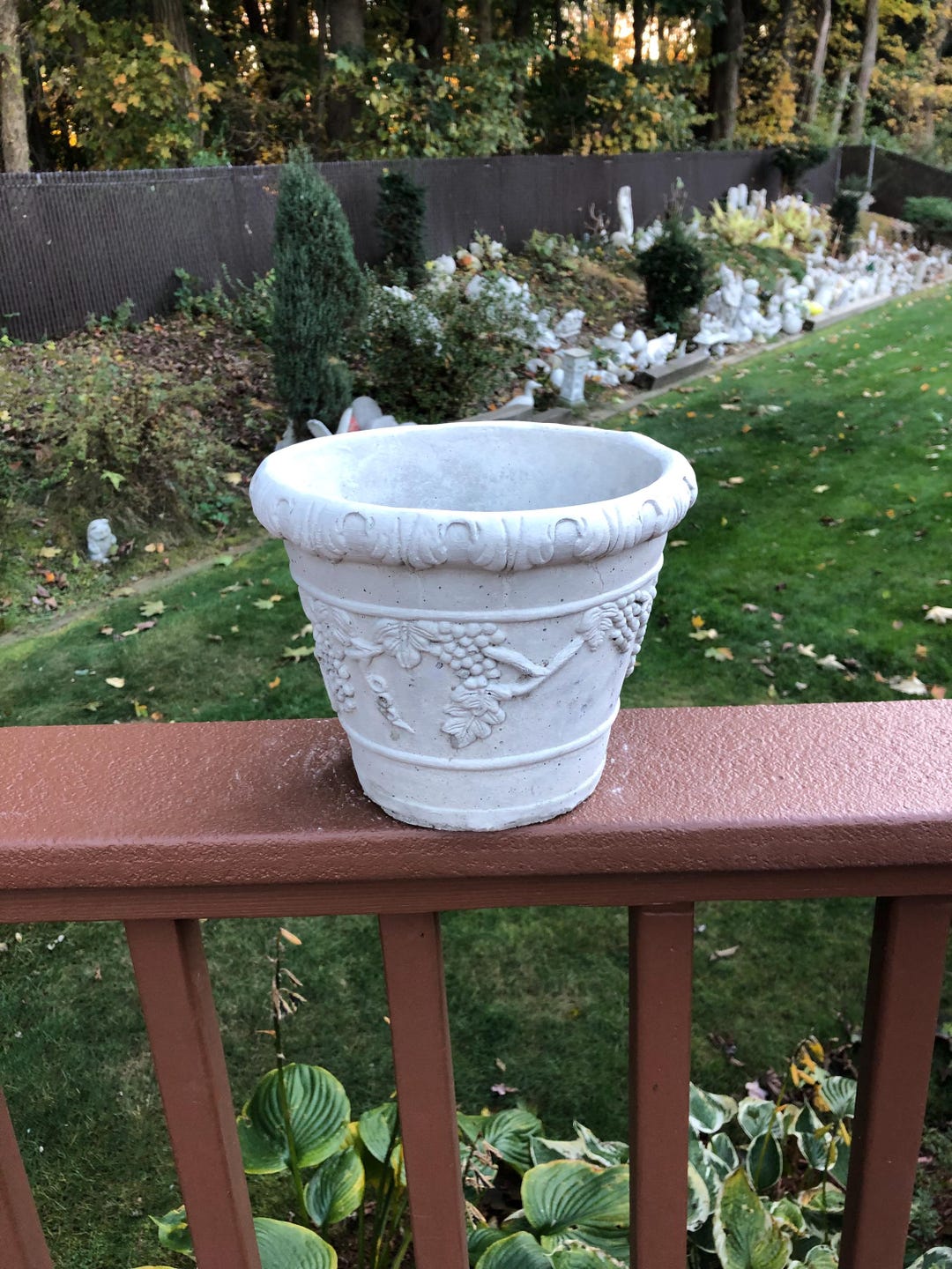 Grape Vine Planter, Flower Pot, Concrete Planter With Grapes, Patio ...