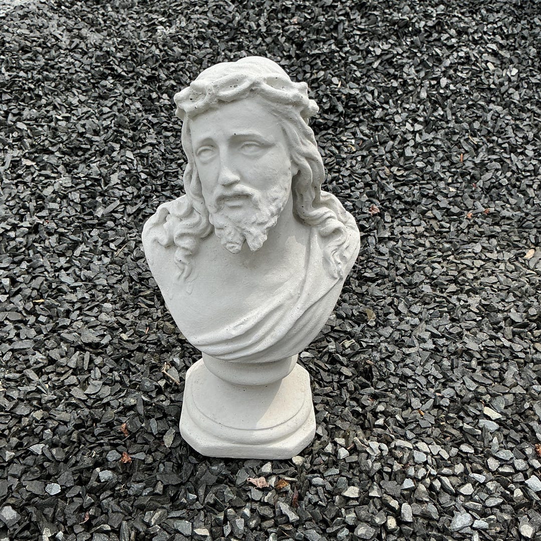Concrete Jesus Statue, Jesus Bust Statue, Religious Figures, Garden ...
