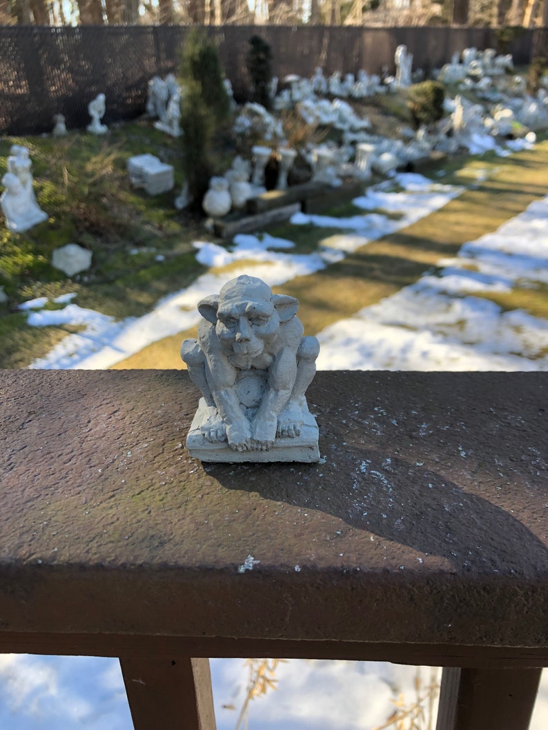 Concrete Gargoyle Statue: Gothic Garden Decor - Etsy