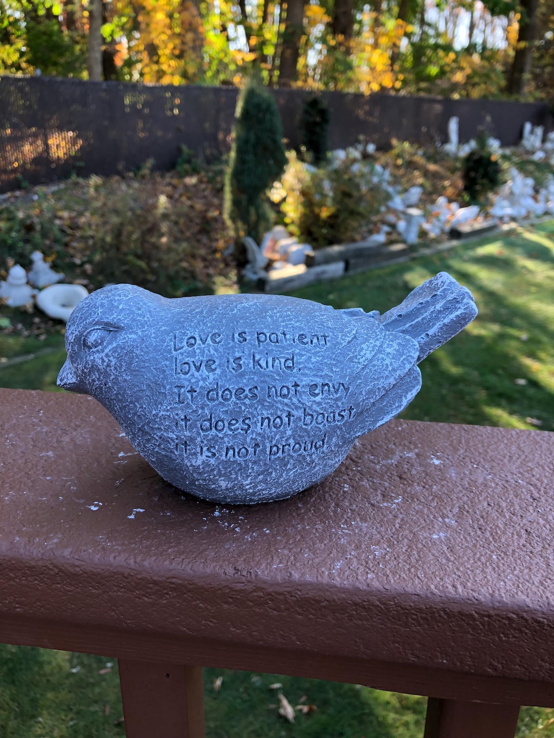 Concrete Bird Statue, Cute Cement Bird Garden Figure, Concrete Garden ...