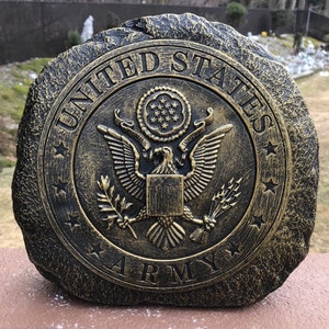 United States Army Garden Stone, Concrete Army Stone, Cement Garden ...