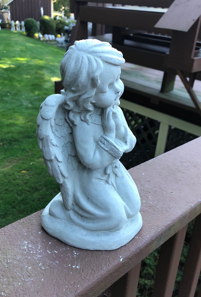 Angel Statue Concrete Kneeling Praying Girl Angel Statue - Etsy