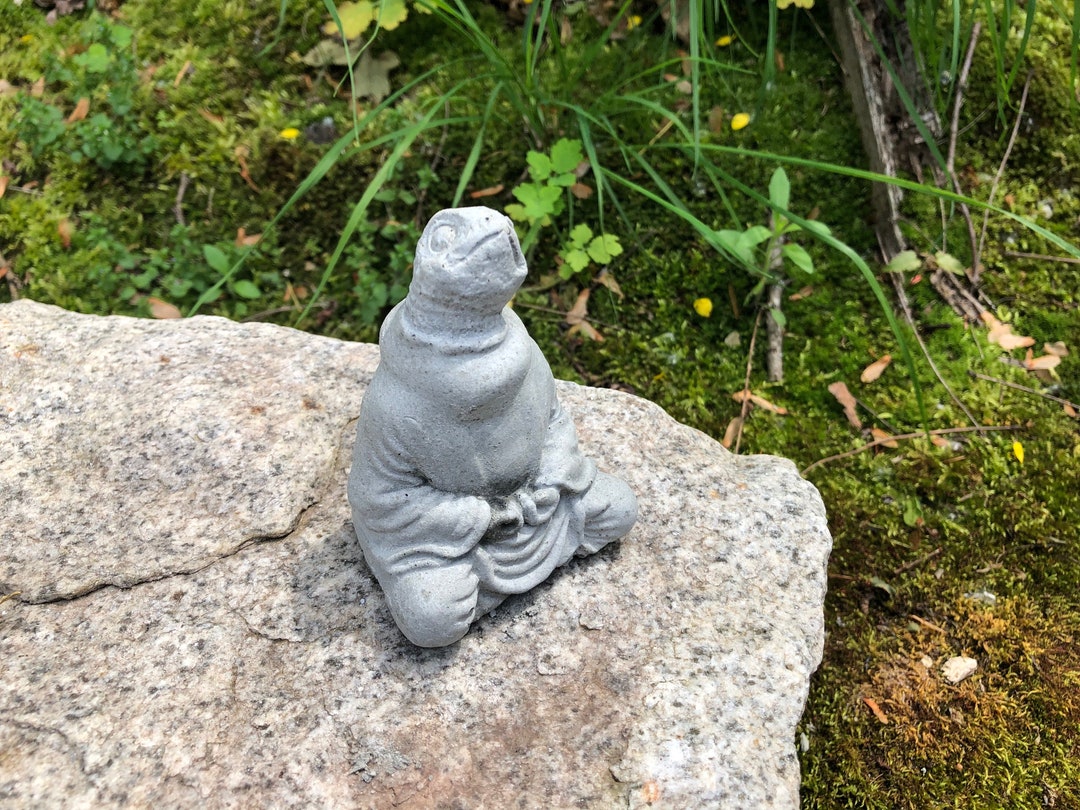Concrete Meditating Turtle Buddha Statue, Zen Cement , Buddha ...
