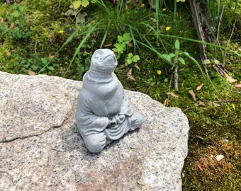 Concrete Meditating Squirrel Buddha Statue, Zen Cement , Buddha ...