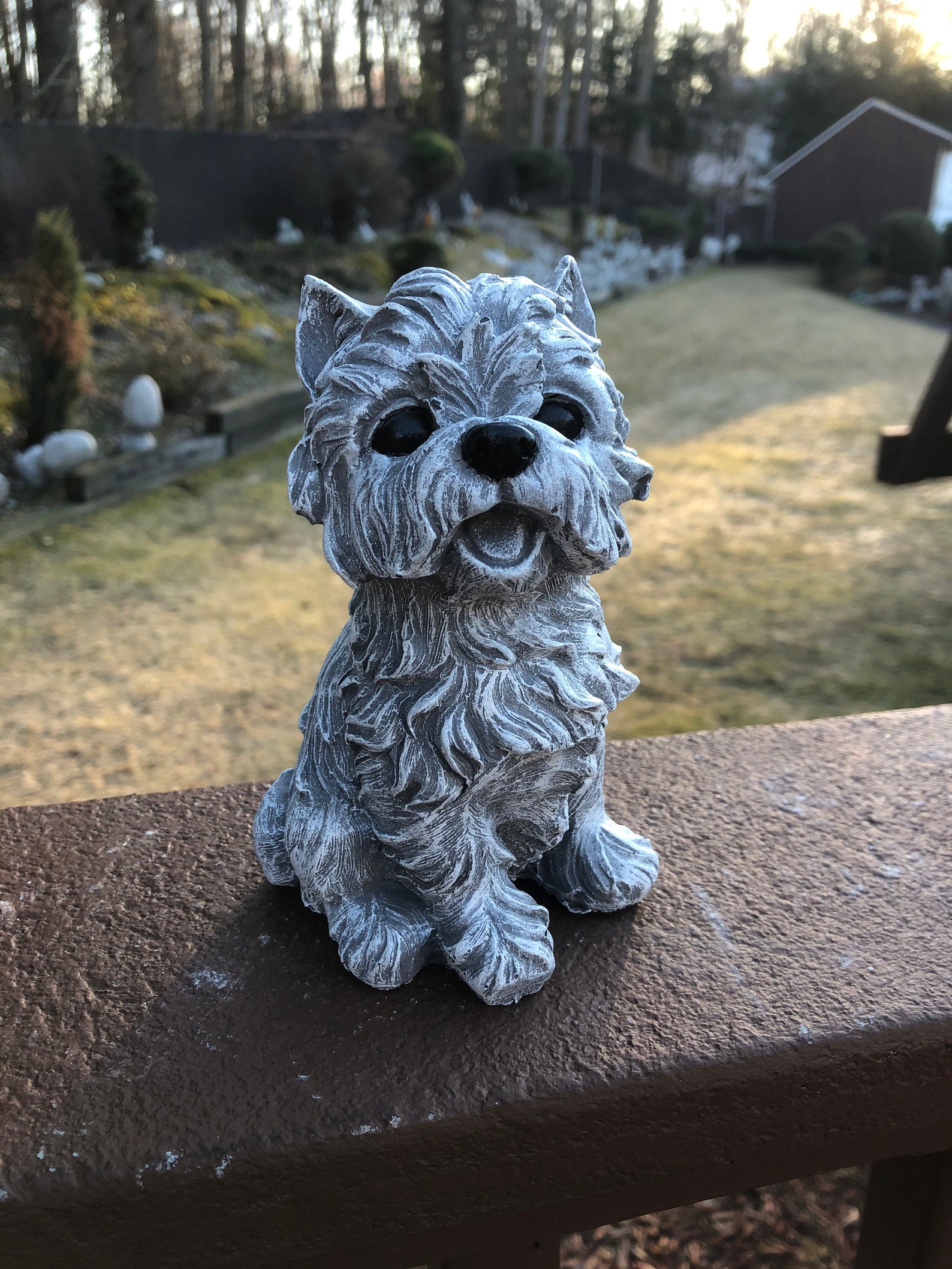 Westie Dog Statue Concrete Westie Cement Dog Statues Toy | Etsy