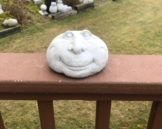 Cement Garden Rock Face, Concrete Garden Face, Smiling Face, Rocks With ...
