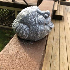 Cement Garden Rock Face, Concrete Garden Face, Smiling Face, Rocks With ...