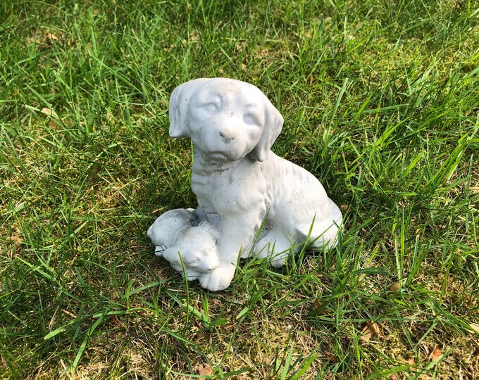 Concrete Beagle Dog Statue, Cute Cement Dog Garden Figure, Beagle ...