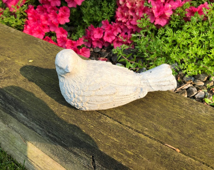 Concrete Bird Statue, Cute Cement Bird Garden Figure, Concrete Garden ...