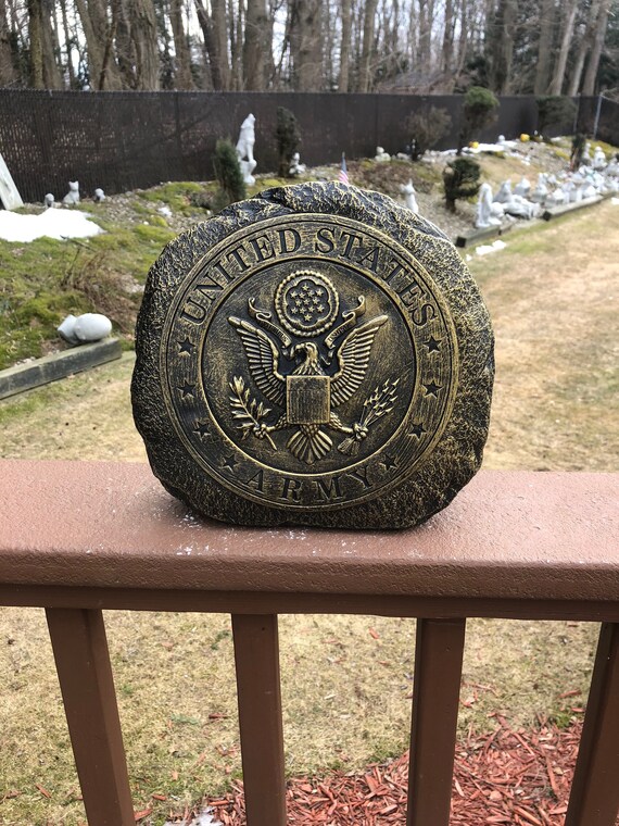 United States Army Garden Stone Concrete Army Stone Cement | Etsy