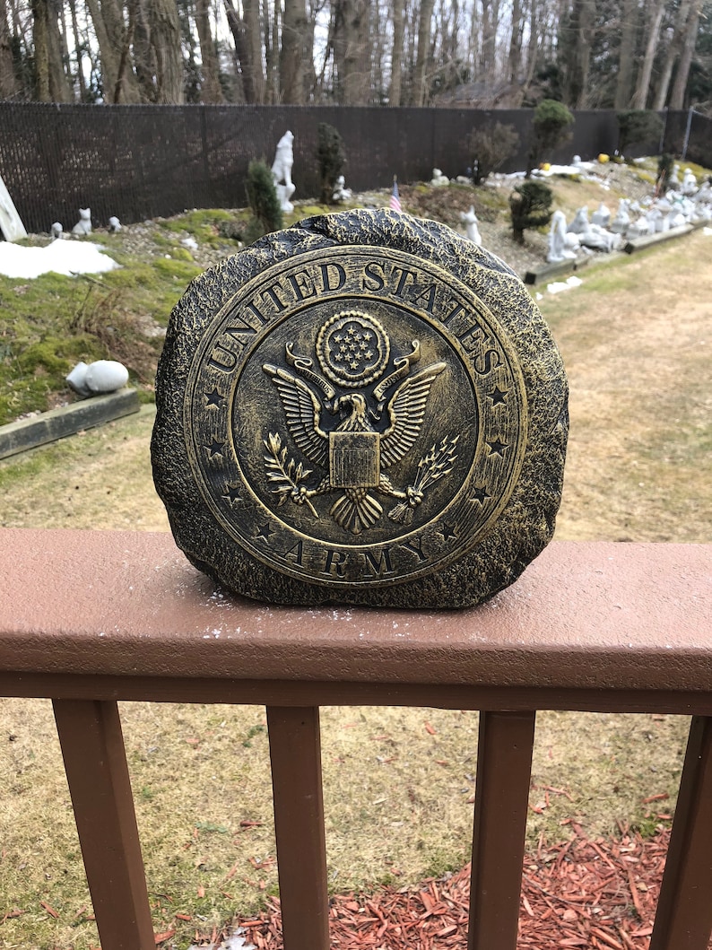 United States Army Garden Stone Concrete Army Stone Cement - Etsy