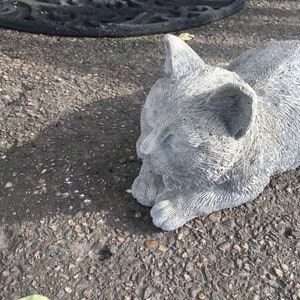 Cement Cat Statue, Concrete Cat Figure, Garden Statues, Memorial, Hand ...