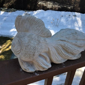 Cement Koi Fish Garden Statue - Handmade Concrete Home Decor - Etsy