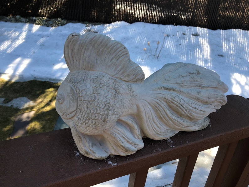 Cement Koi Fish Garden Statue - Handmade Concrete Home Decor - Etsy