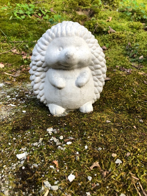 Cement Hedge Hod Statue Cute Hedge Hog Figure Concrete - Etsy