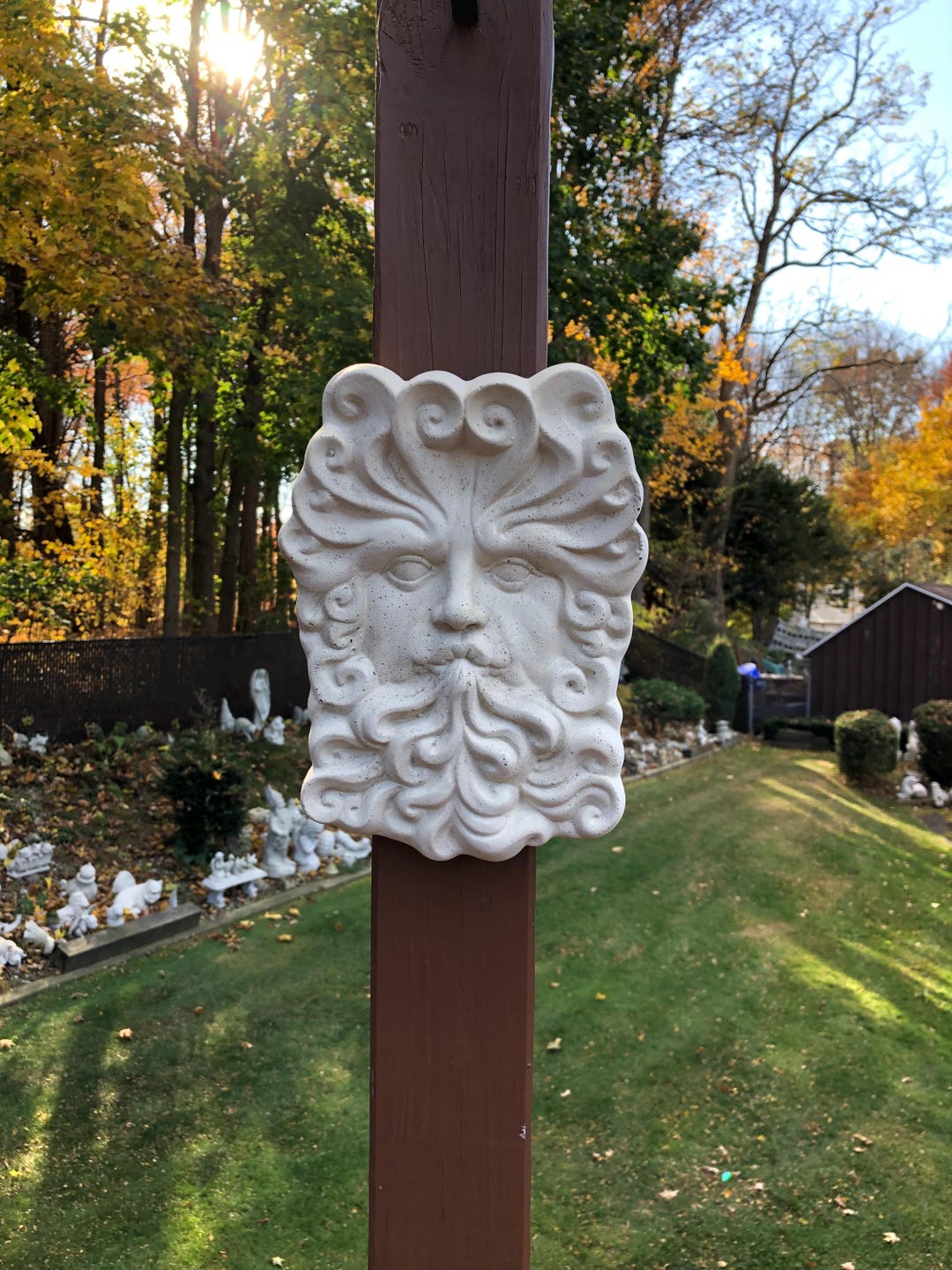 Concrete Wind Face Plaque, Cement Garden Statue, Home Decor, Yard Decor ...