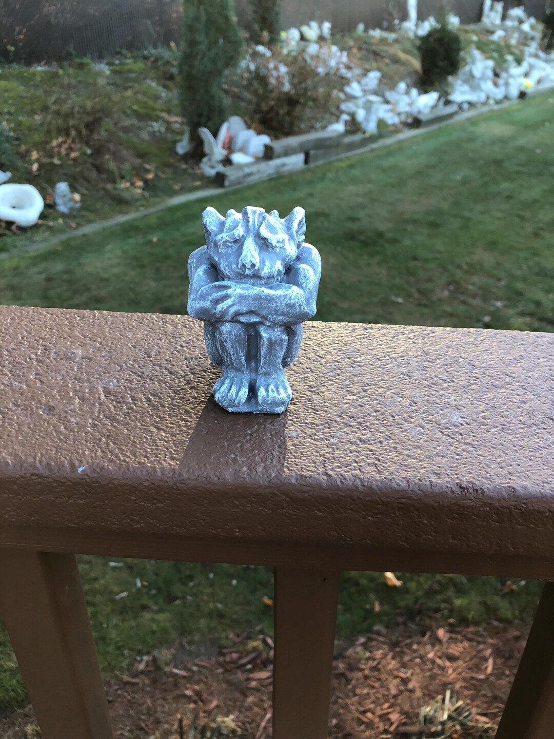 Small Cement Gargoyle Statue: Gothic Garden Decor - Etsy