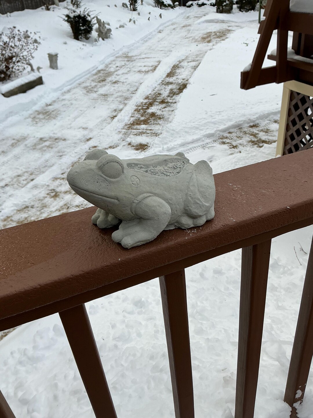 Concrete Frog Statue: Handmade Cement Garden Decor - Etsy