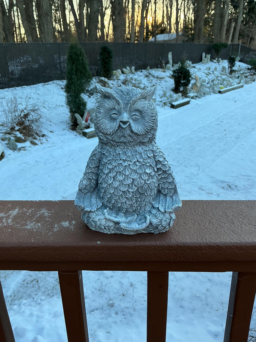 Owl Statue, Cement Owl, Garden Decor, Concrete Owl Statue, Lawn ...