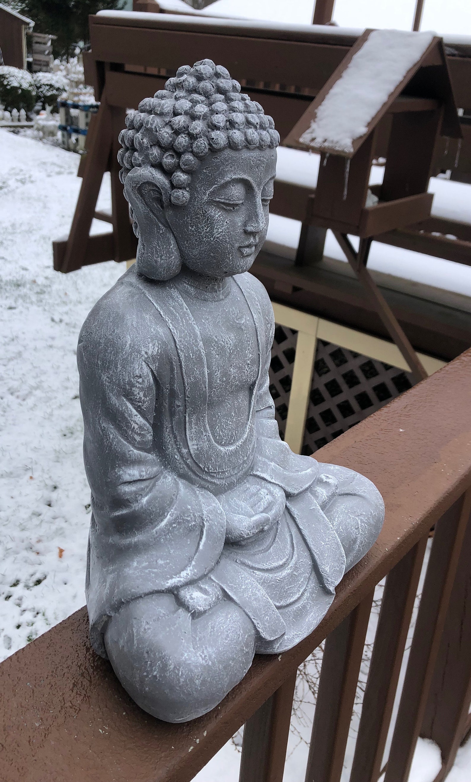 Cement Buddha Large 15'' Tall Concrete Statue Buddha | Etsy