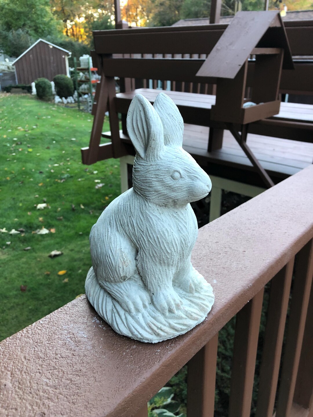 Concrete Rabbit Statue, Cute Cement Bunny Garden Figure, Concrete ...