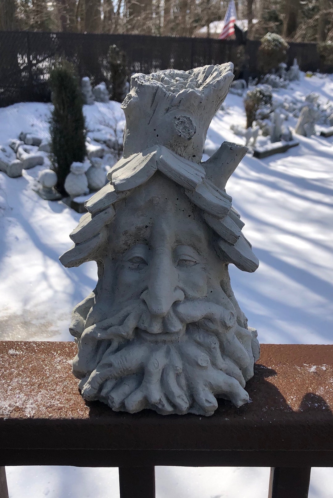 Concrete Tree Face Statue: Outdoor Garden Decor (11.5'' Tall) - Etsy