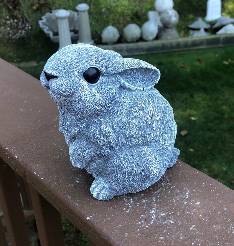 Concrete Rabbit Statue Cute Cement Bunny Garden Figure - Etsy
