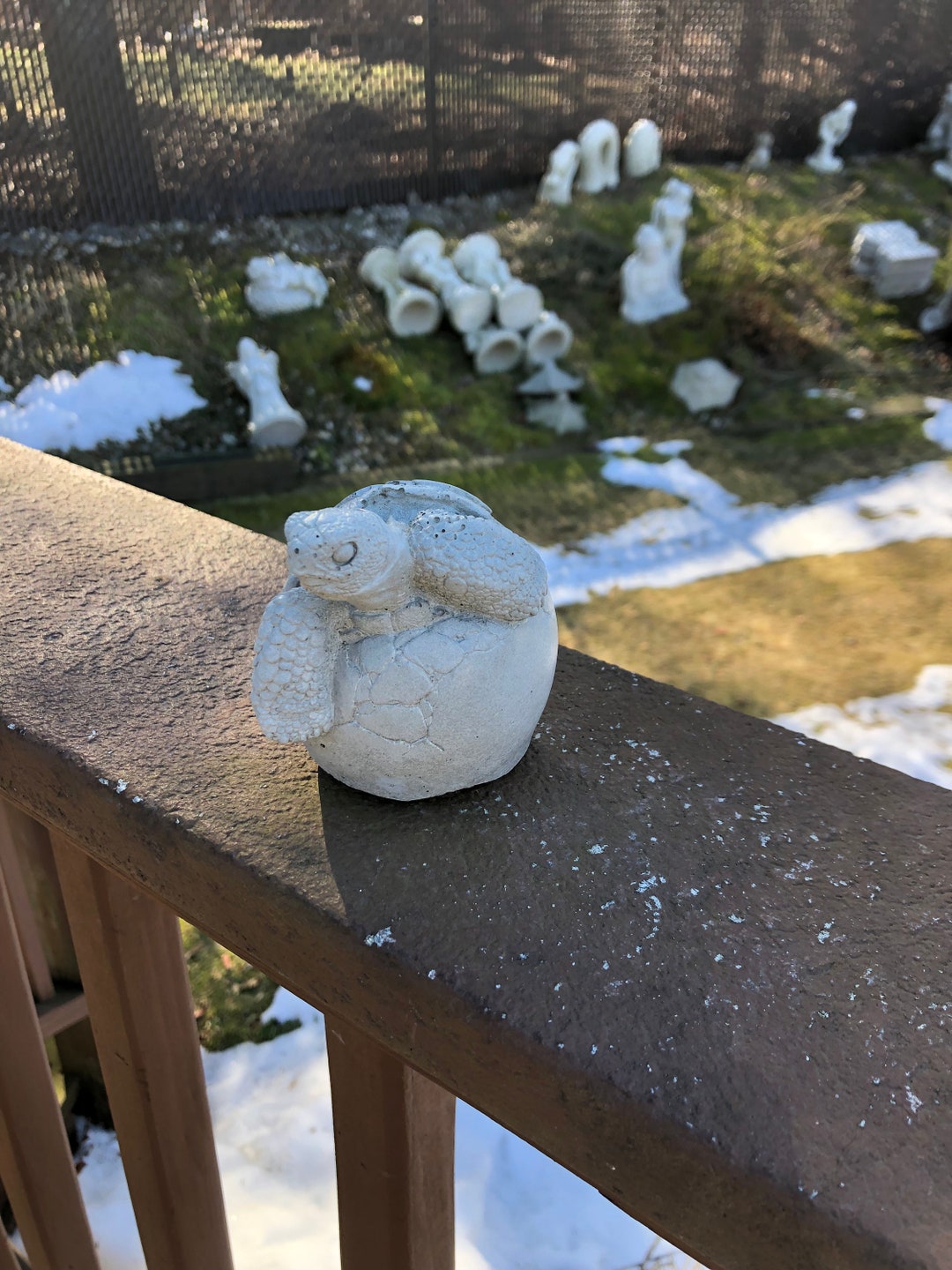 Concrete Sea Turtle Statue, Cement Sea Turtle, Garden Decor, Small ...