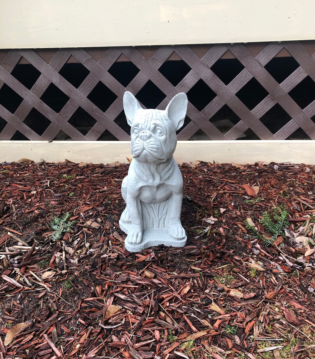 French Bulldog Concrete Statue, Memorial or Grave Marker, Garden Decor ...