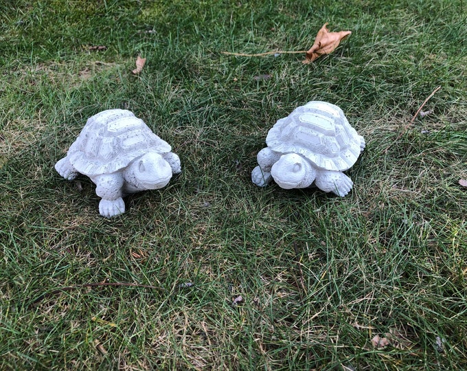 Concrete Turtle Statues: Garden Decor - Cement Turtle Pair - Etsy