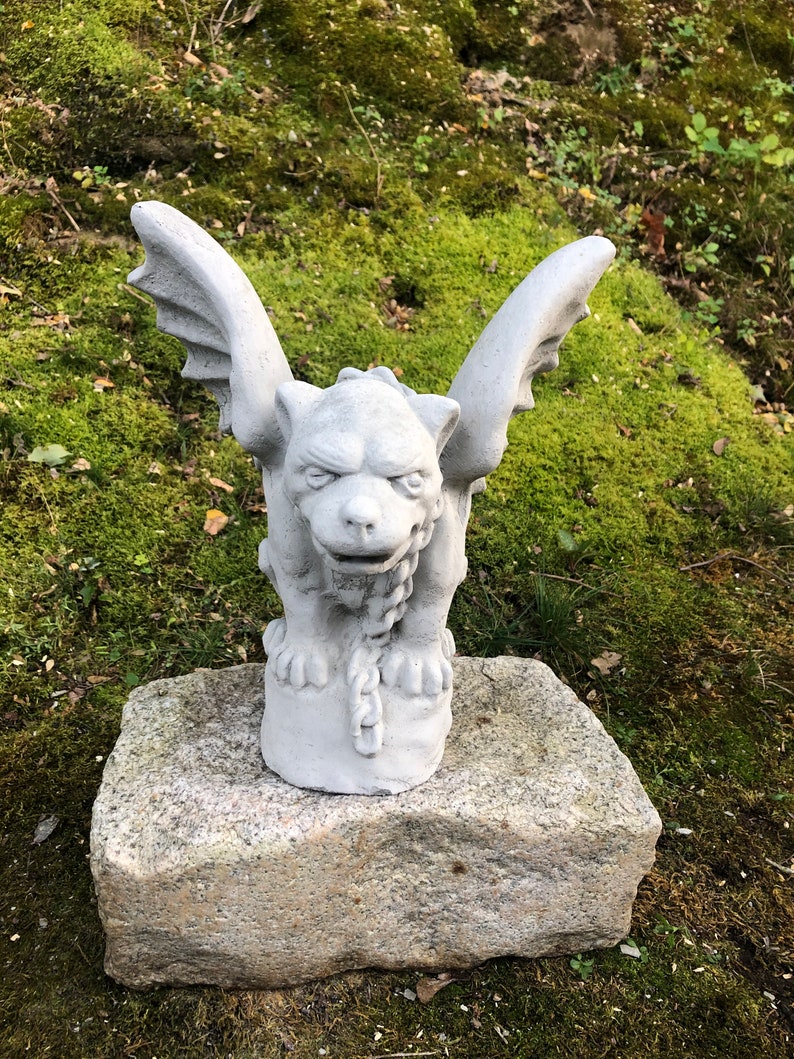 Cement Gargoyle Garden Decor Concrete Gargoyle Garden | Etsy