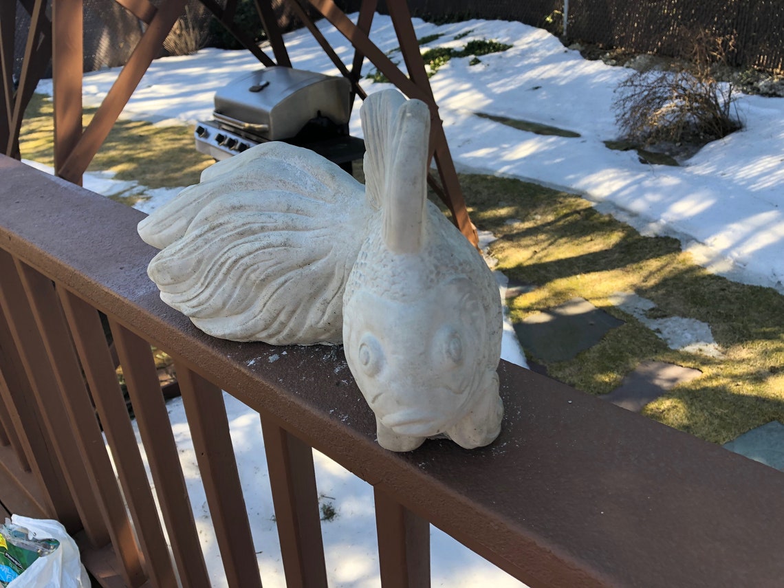 Cement/Concrete Koi Fish Statue Cement Garden Statue Fish | Etsy