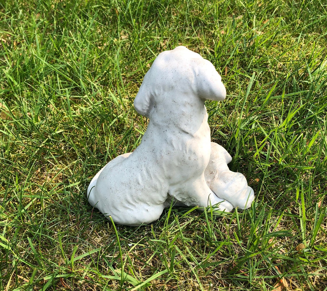 Concrete Beagle Dog Statue Cute Cement Dog Garden Figure | Etsy