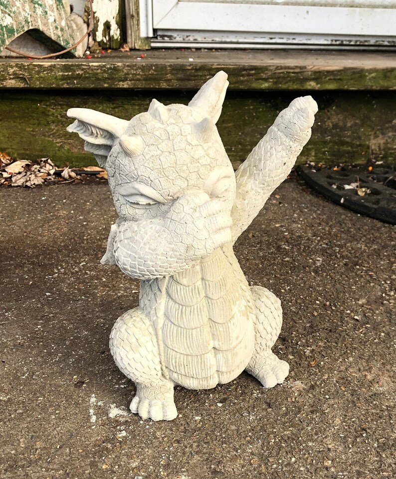 Cement Dragon Statue Dabbing Dragon Statue Concrete Dragon | Etsy