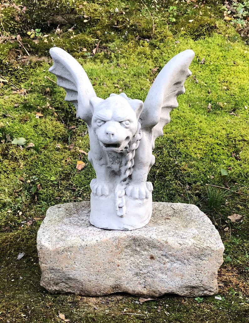 Cement Gargoyle Garden Decor Concrete Gargoyle Garden | Etsy
