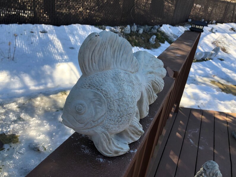 Cement Koi Fish Garden Statue - Handmade Concrete Home Decor - Etsy