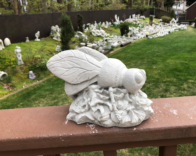 Cement Garden Bee, Bee Statue, Concrete Bee, Garden Decor, Home Decor ...