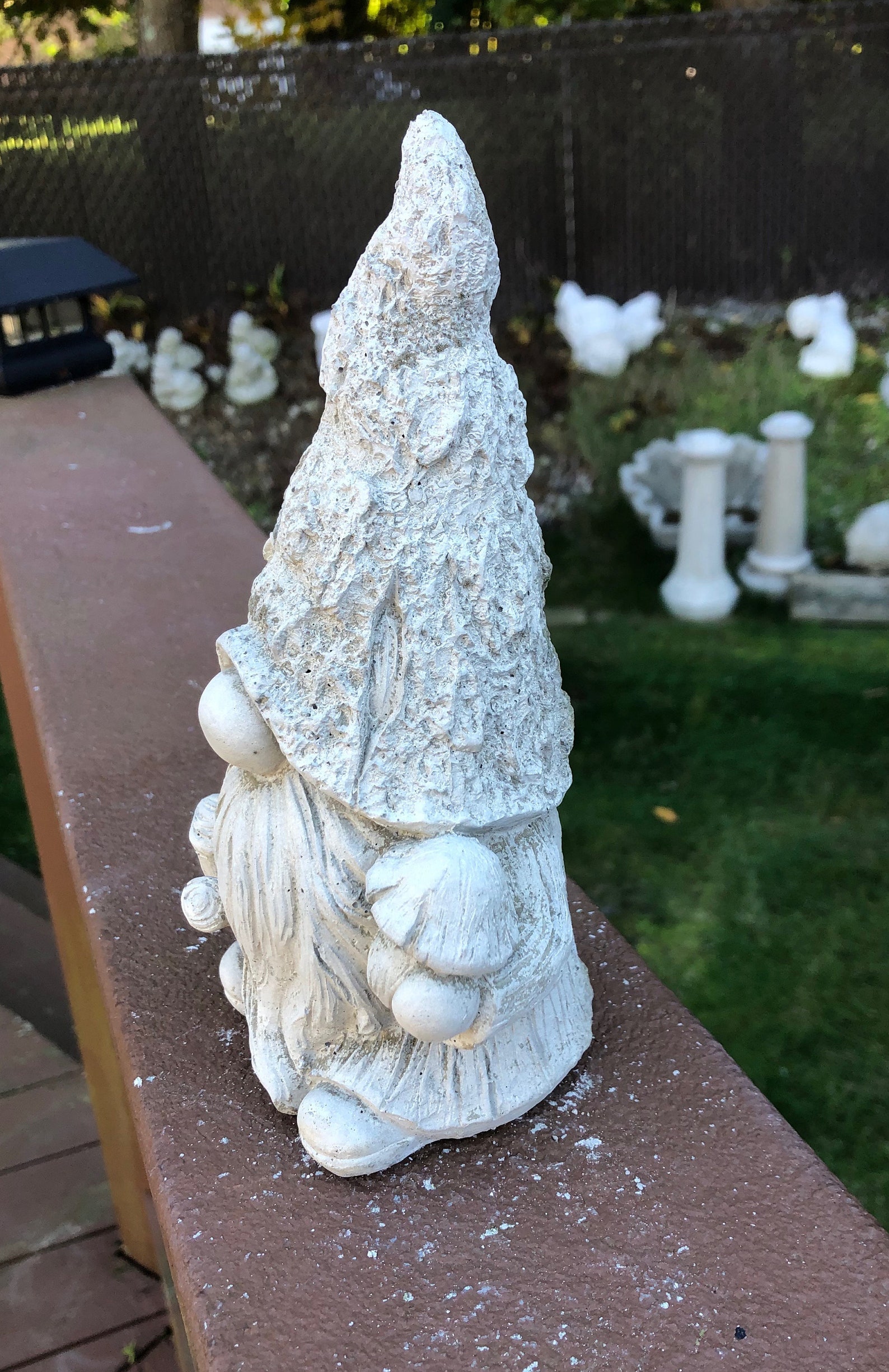 Cement Garden Gnome Statue, Concrete Outdoor Decor (8.25'' Tall) - Etsy