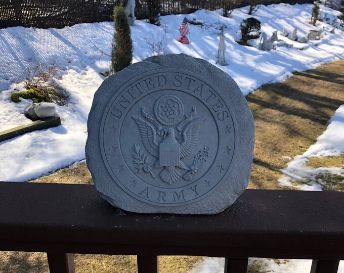 United States Army Garden Stone, Concrete Army Stone, Cement Garden ...