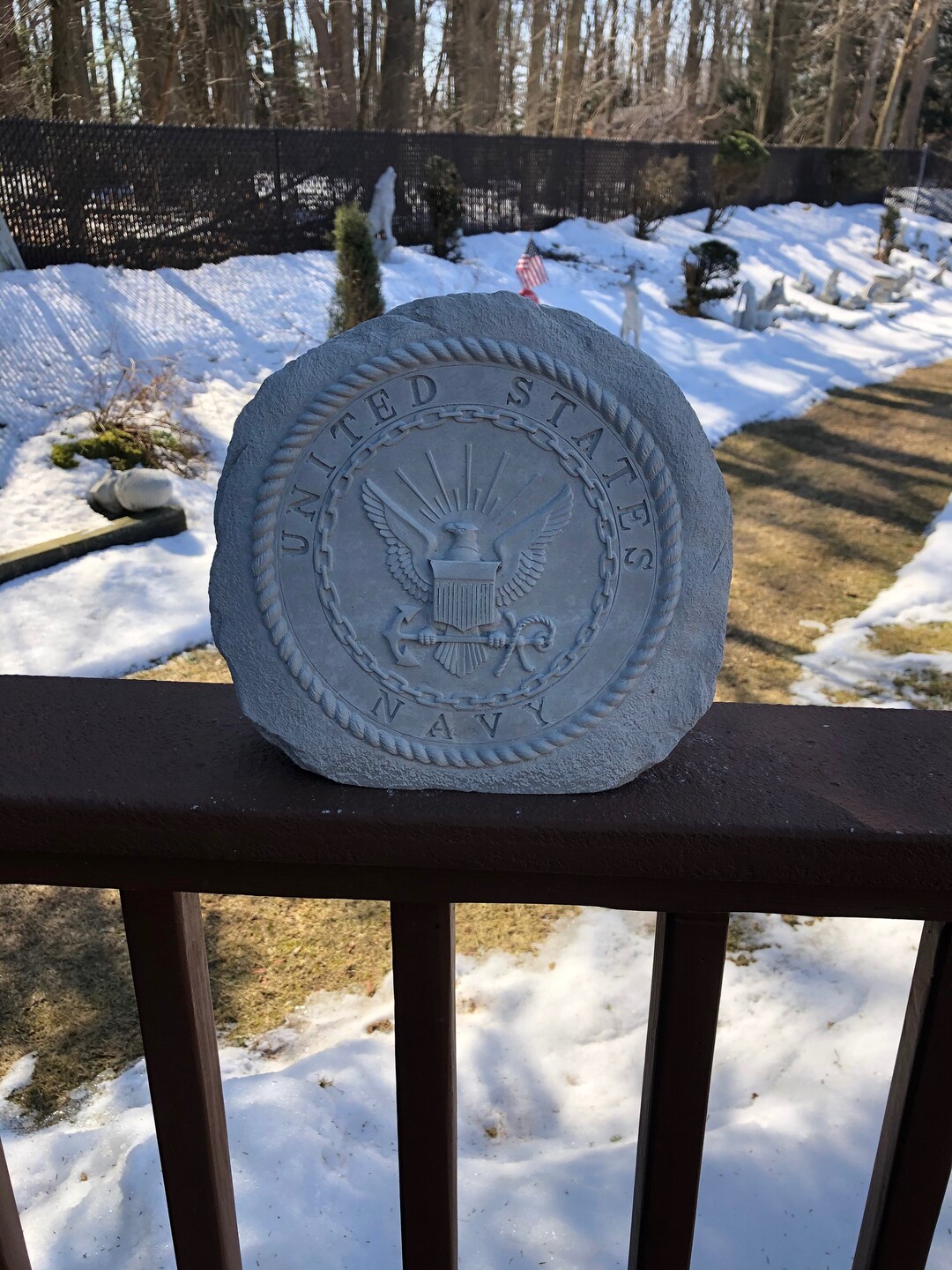 United States Navy Garden Stone, Concrete Navy Stone, Cement Garden ...