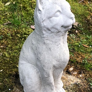 Cement Cat Statue, Concrete Sitting Cat Figure, Garden Statues ...