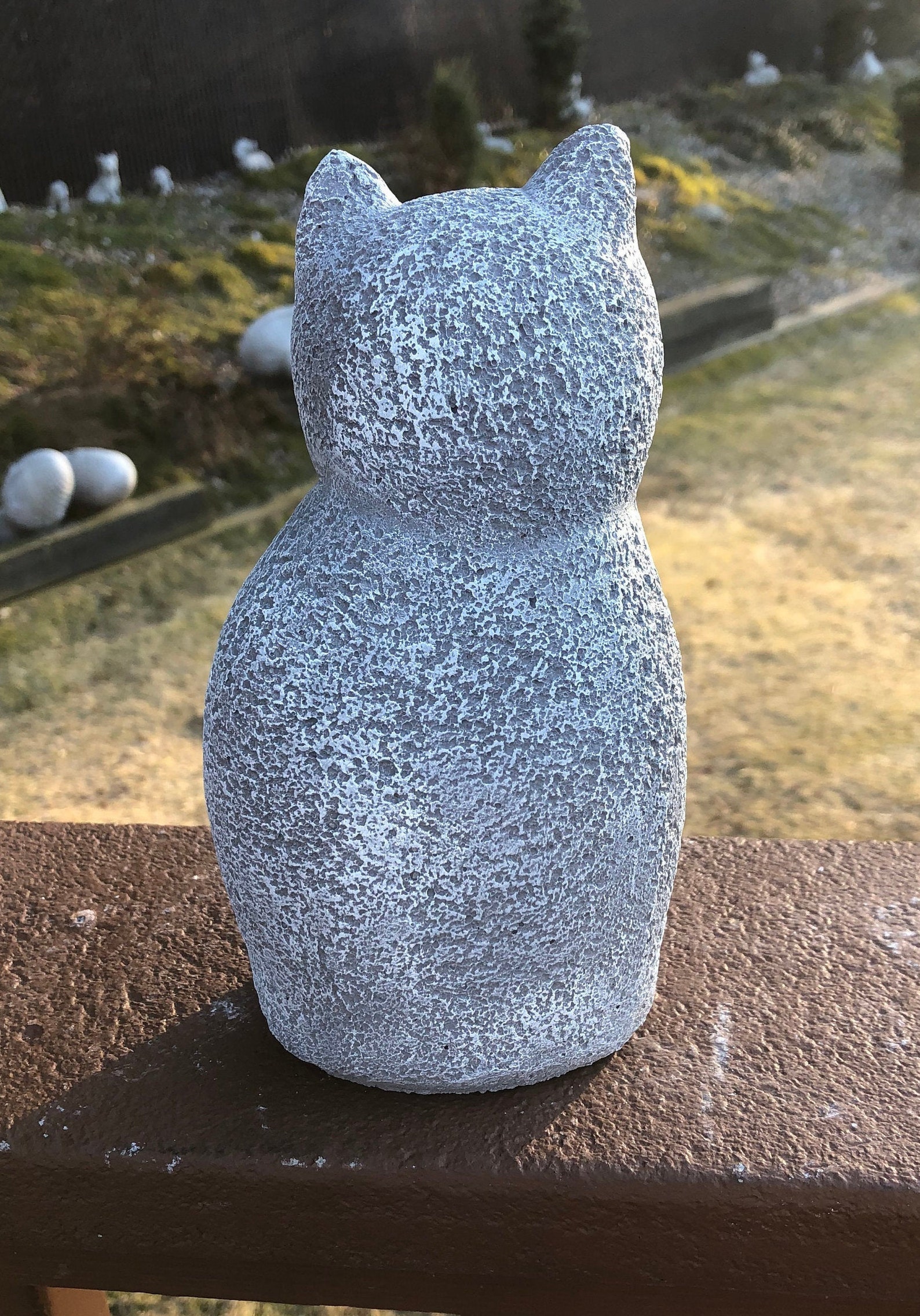 Cement Cat Statue Contemporary Concrete Sitting Cat Figure | Etsy