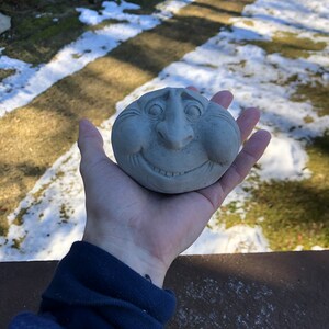 Cement Garden Rock Face, Concrete Garden Face, Smiling Face, Rocks With ...